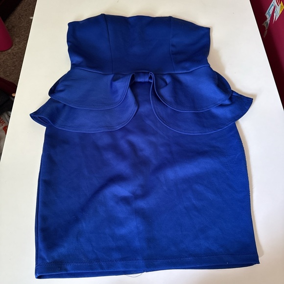 Hot Gal | Dresses | Hot Gal Blue Peplum Mini Dress With Peter Pan ...